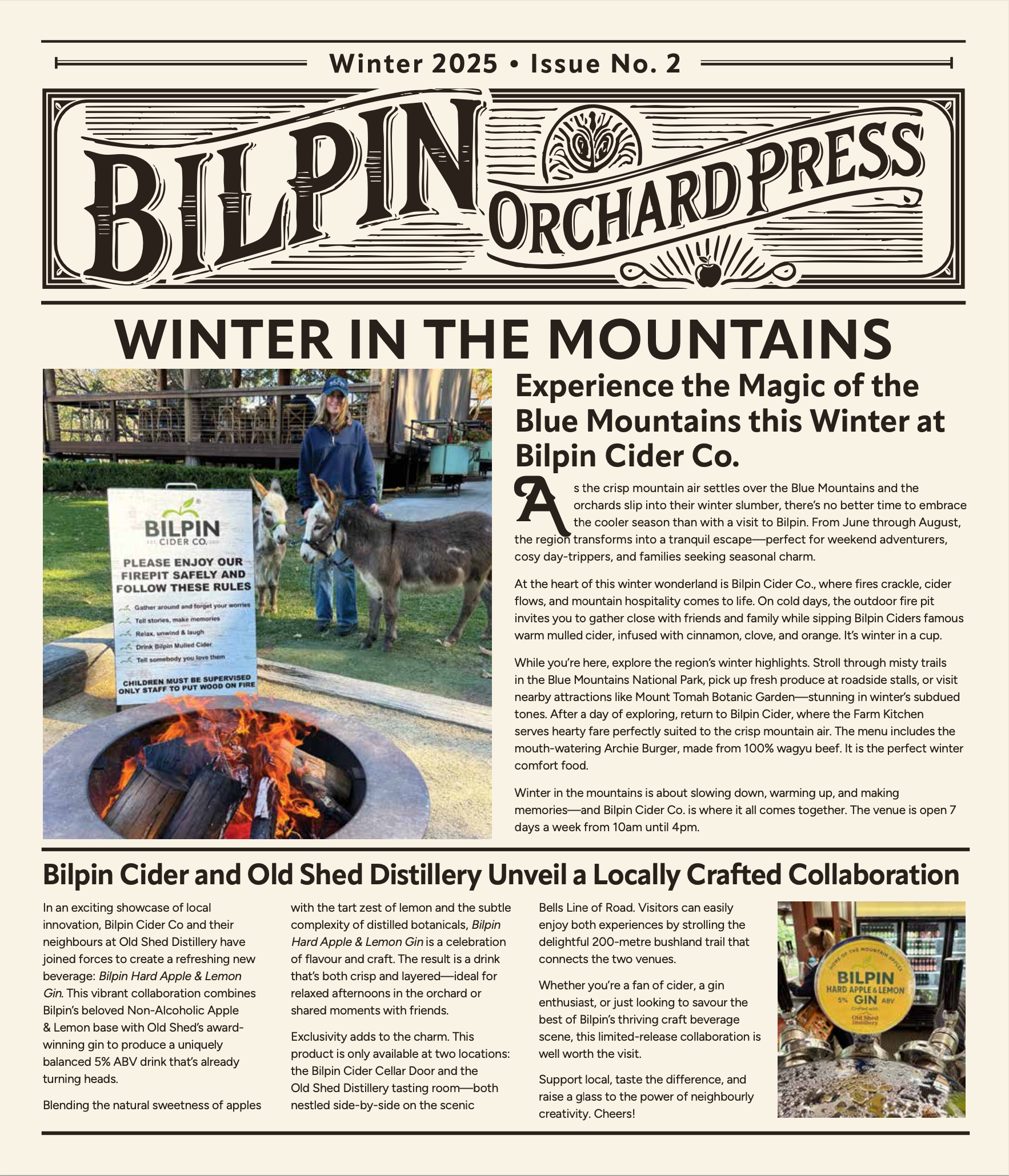 Bilpin Orchard Press - Winter in the Mountains – Bilpin Cider